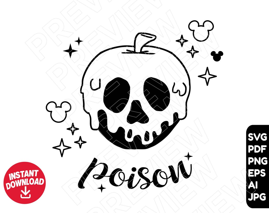 Poison Apple SVG Snow White Disney svg Disney princess svg | Etsy