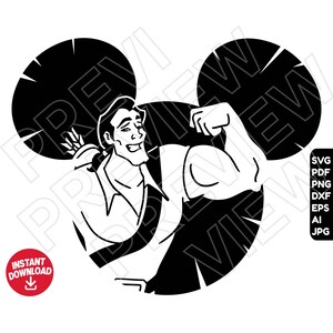 Gaston SVG Beauty and the Beast , Dxf Png, Cut File Outline Silhouette ...