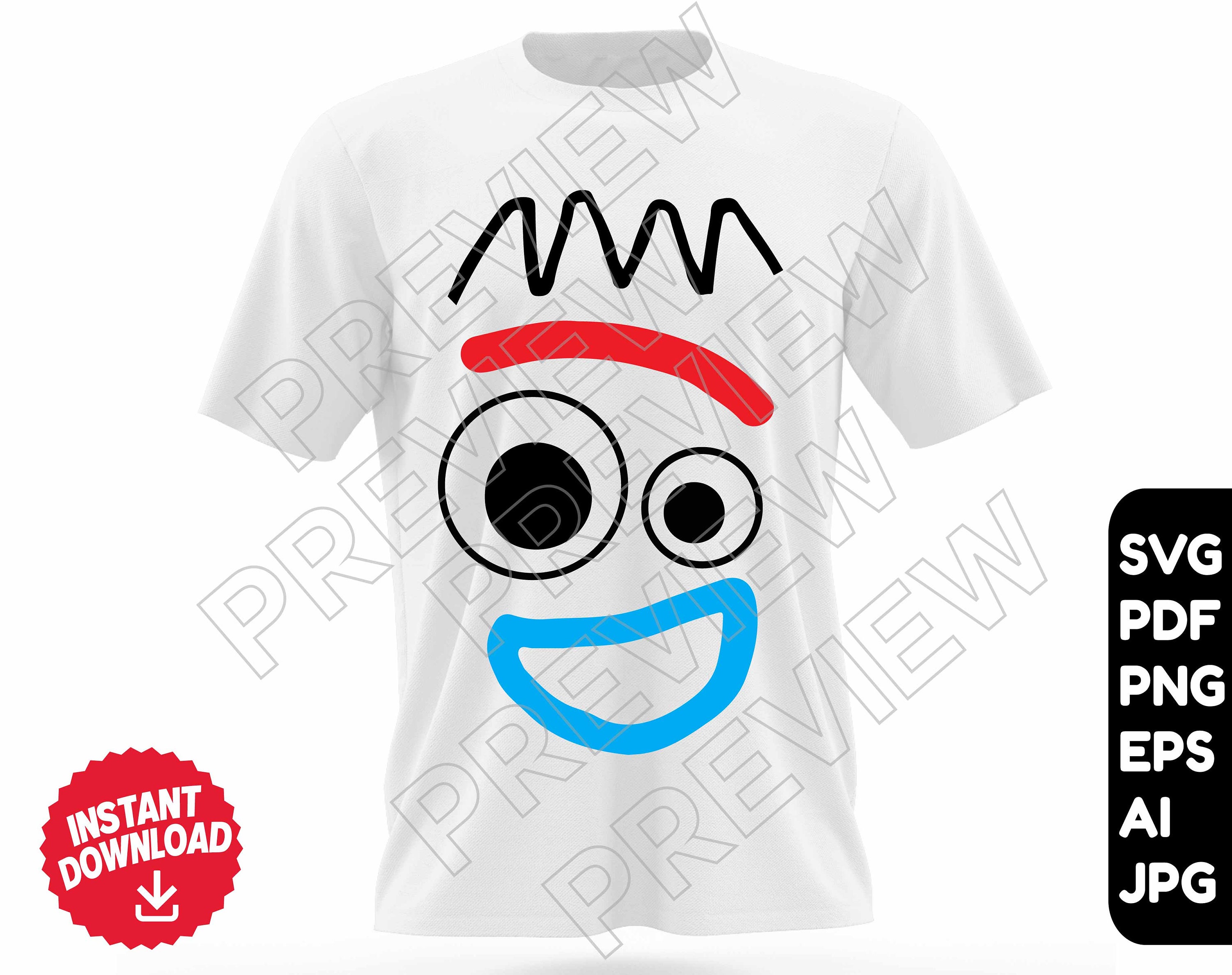 Forky SVG Toy Story Png Clipart Vector Forky Face Cut File - Etsy