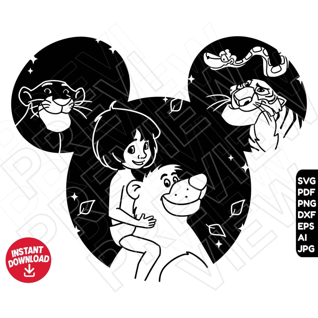Jungle Book SVG Png Dxf Clipart , Cut File Outline Silhouette - Etsy