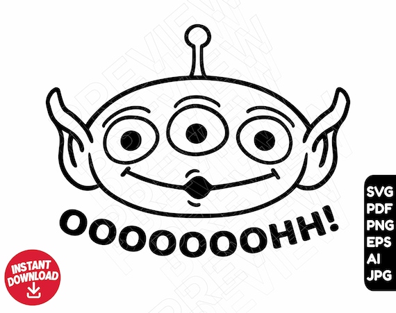 Alien SVG Toy Story Png Clipart Cut File Outline Silhouette - Etsy