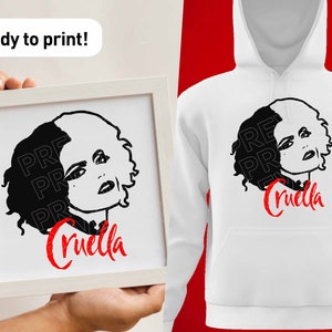 Cruella SVG Villain Png Clipart Vector , Cut File Outline Layered by ...