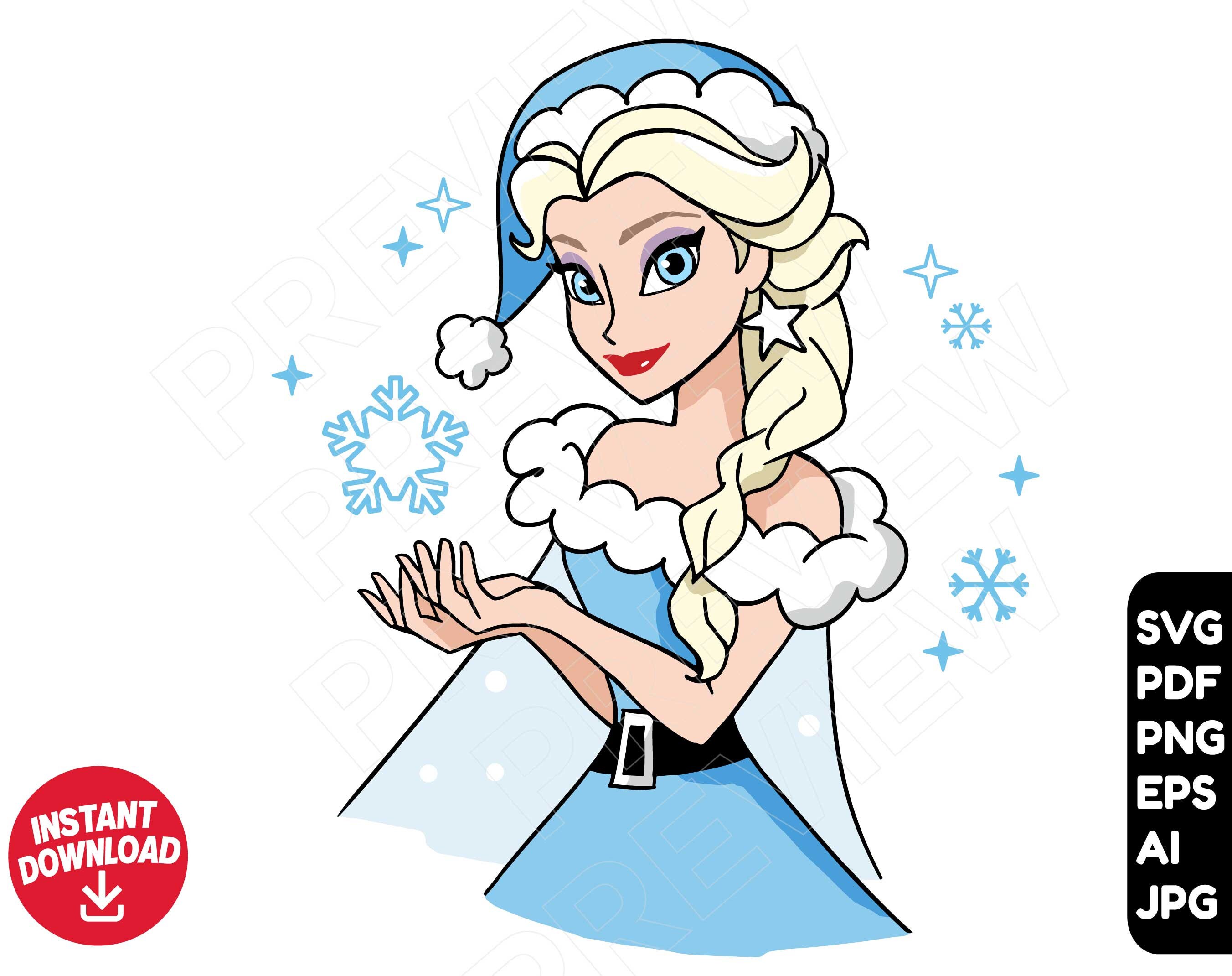 Disney Christmas SVG Elsa Frozen Svg Disney Princess Cut | Etsy