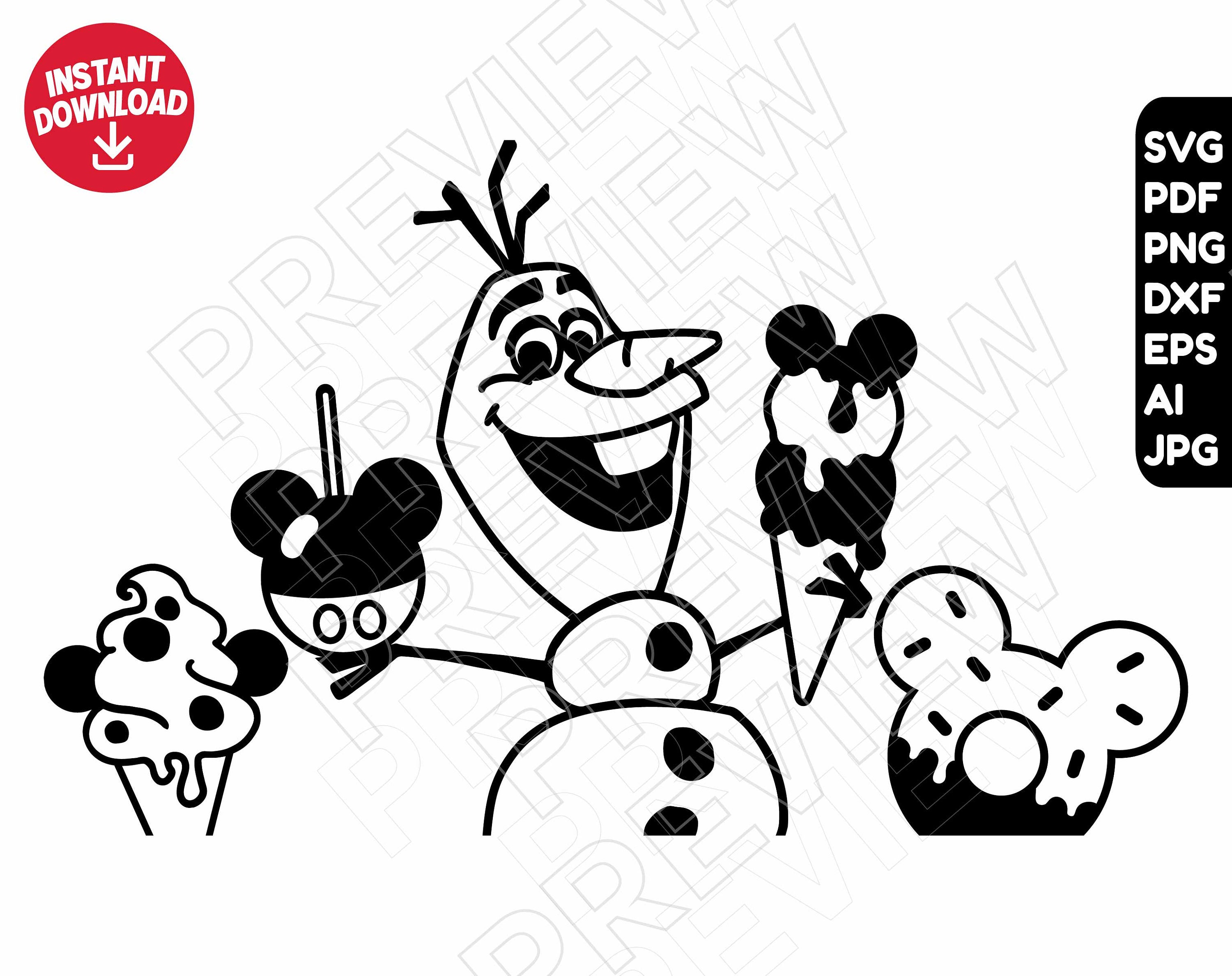 Olaf Frozen Snacks Svg Dxf Png Clipart Cut File Outline - Etsy Canada