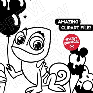 Tangled SVG Pascal Snacks Rapunzel , Png Dxf Clipatr , Cut File Outline ...