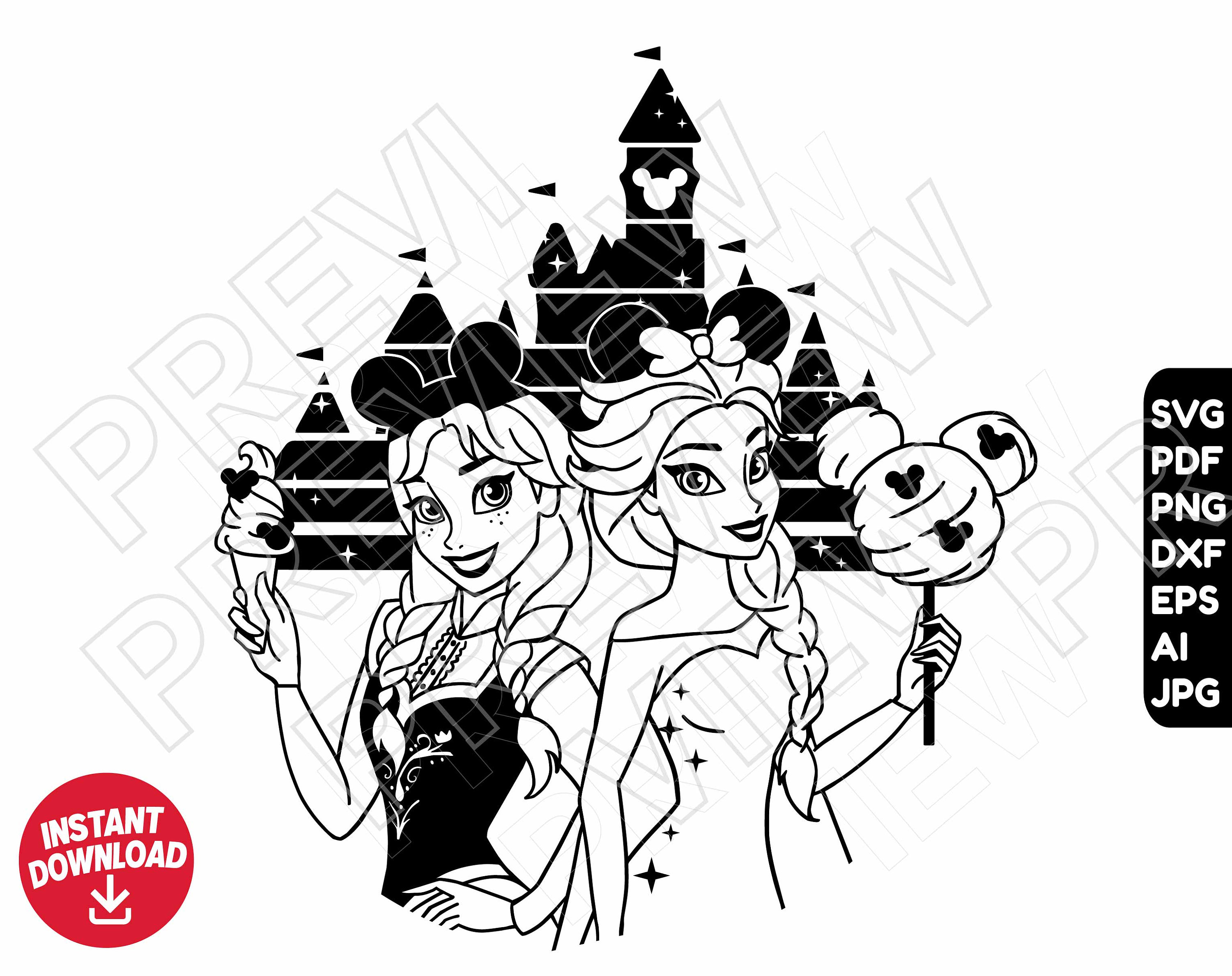 Black Frozen Anna Silhouette