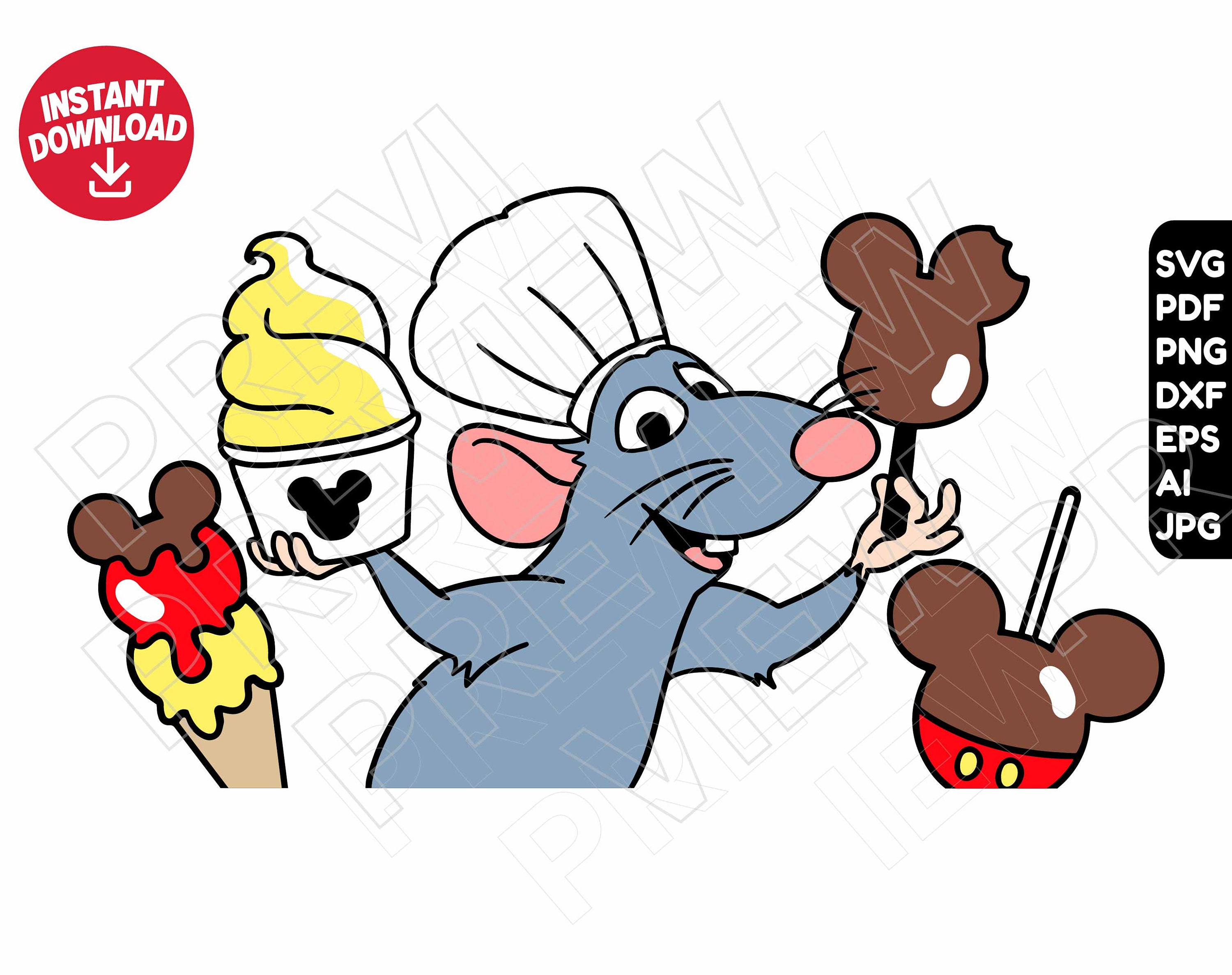 Ratatouille SVG png disneyland snacks svg dxf clipart cut - Etsy España