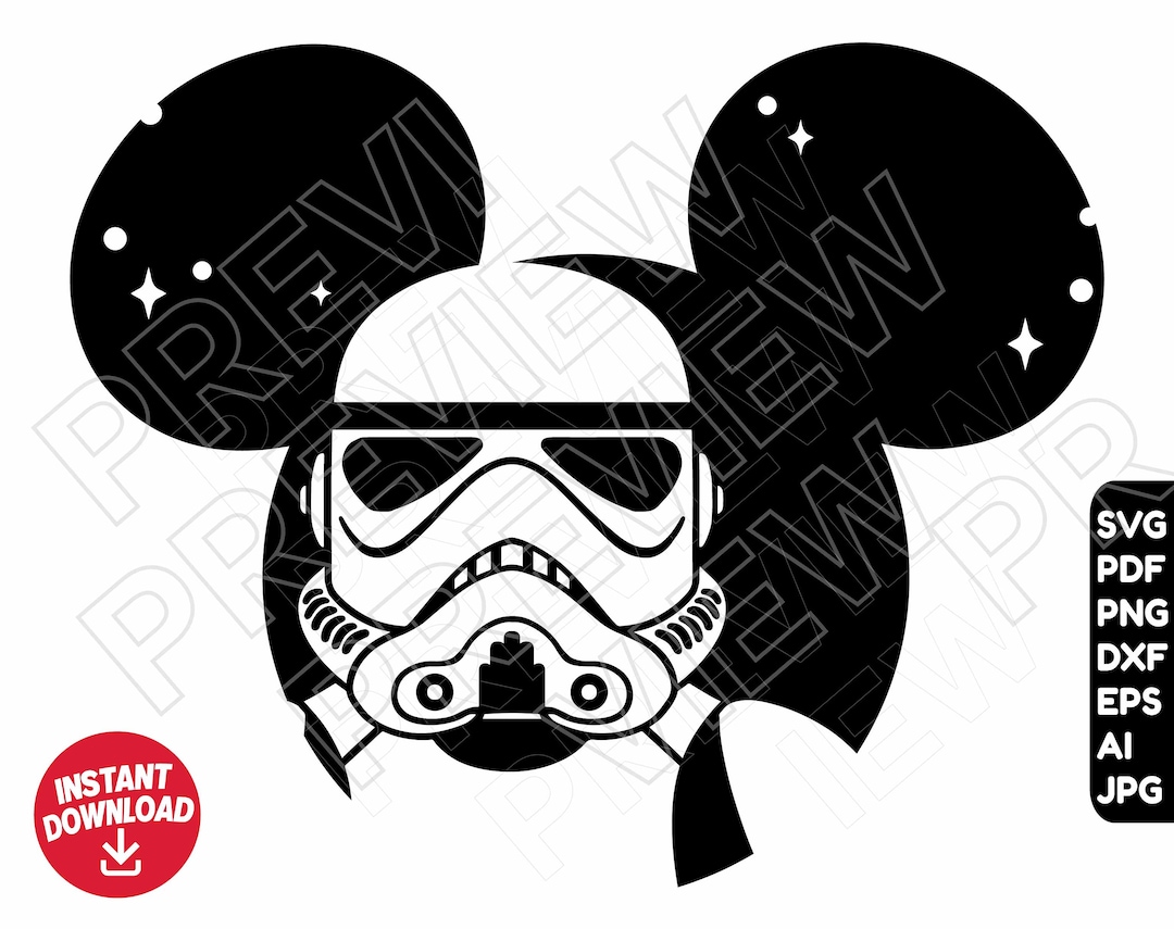 Stormtrooper SVG Star Wars Ears Dxf Svg Png Clipart , Cut File Outline ...