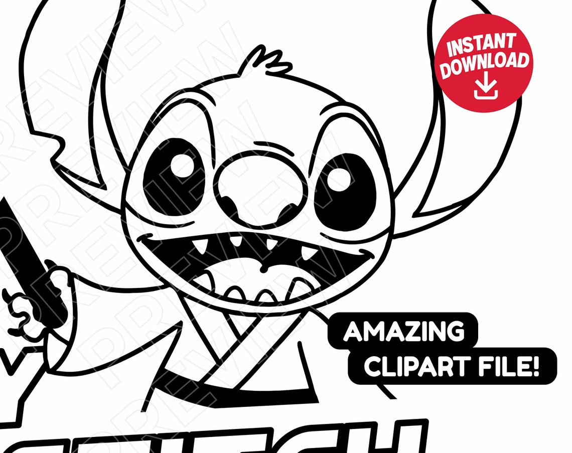 Stitch SVG Stars Dxf Png Clipart Cut File Outline Silhouette - Etsy