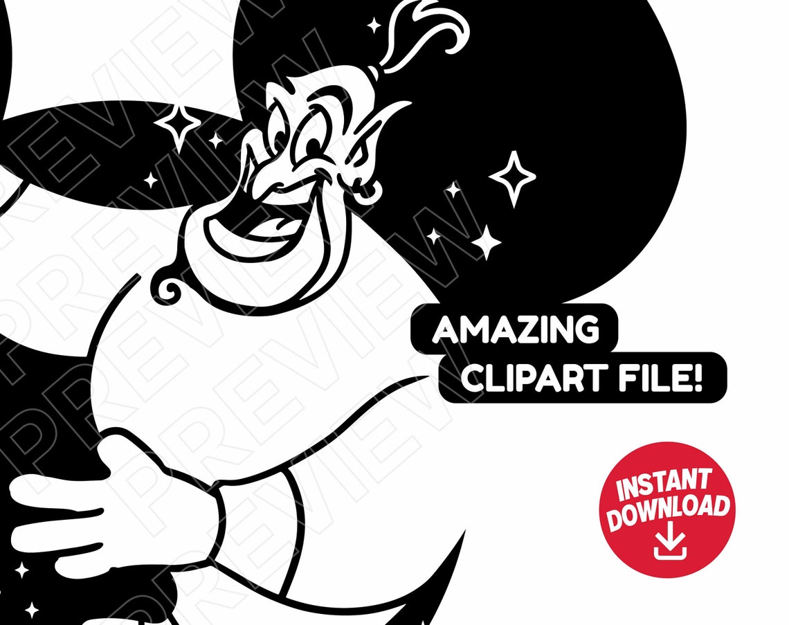 Genie SVG Aladdin Png Clipart Disneyland Ears Svg Cut File - Etsy