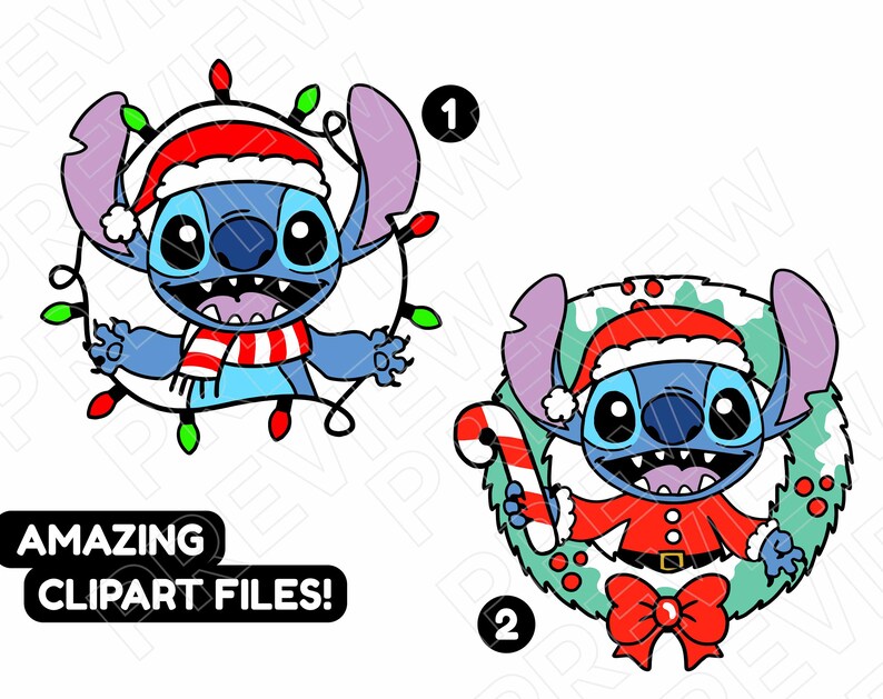 Christmas BUNDLE Stitch SVG Dxf Png Clipart Set 4 Cliparts - Etsy