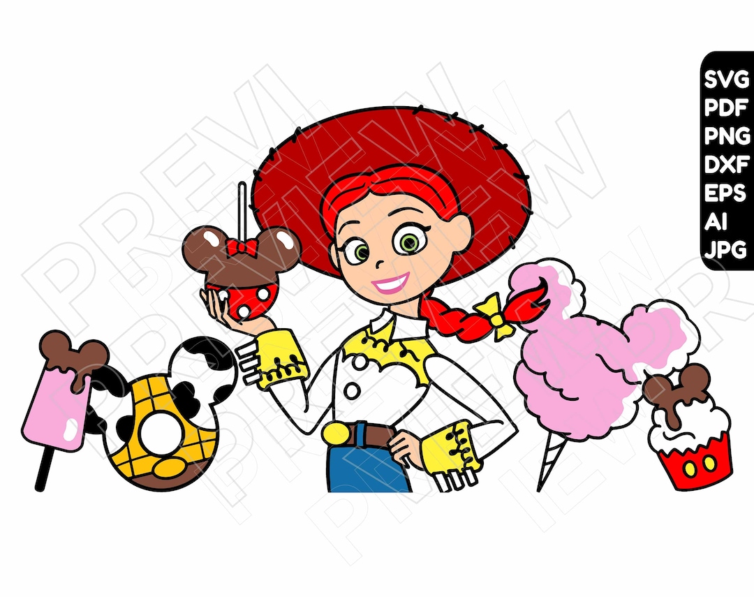 Jessie Toy Story SVG Dxf Png Clipart Snacks , Cut File Layered by Color ...
