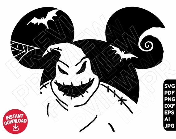 Oogie Boogie SVG Png Dxf Clipart Ears Cut File Outline - Etsy Australia