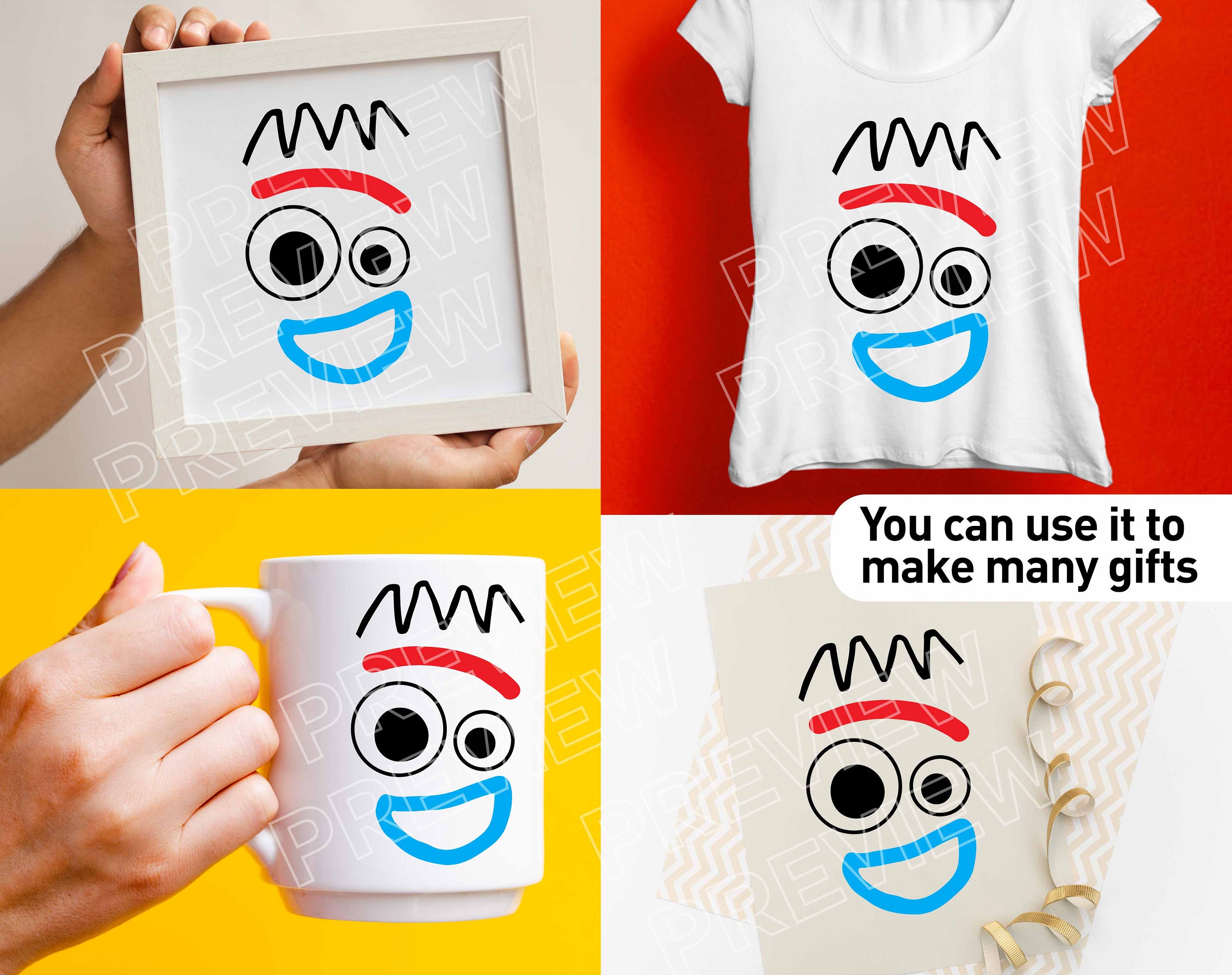 Forky Svg Png Clipart Vector Cut File Forky Face Disney Svg | Etsy UK