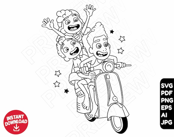 Luca SVG Alberto Png Clipart Cricut Cut File Outline - Etsy