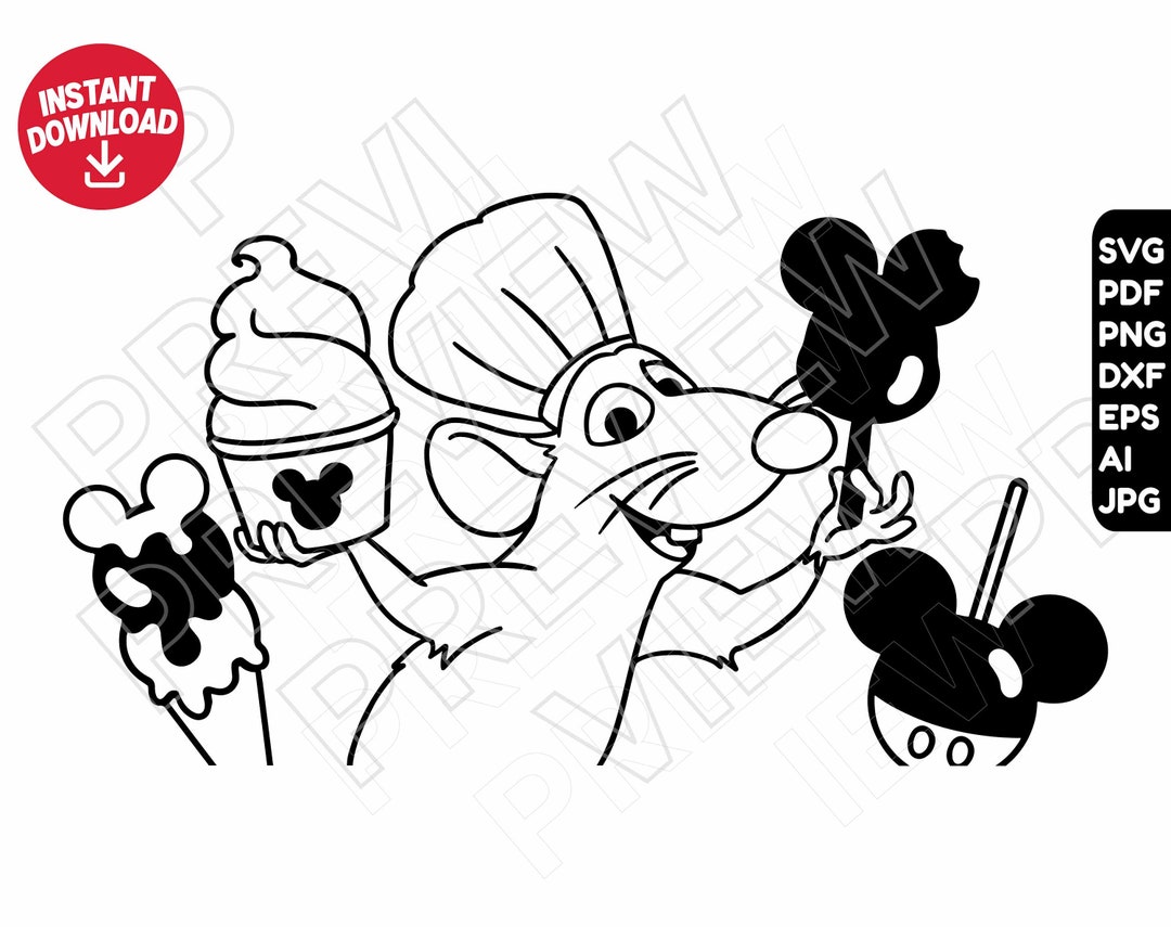 Ratatouille SVG disneyland snacks svg dxf png clipart cut - Etsy México