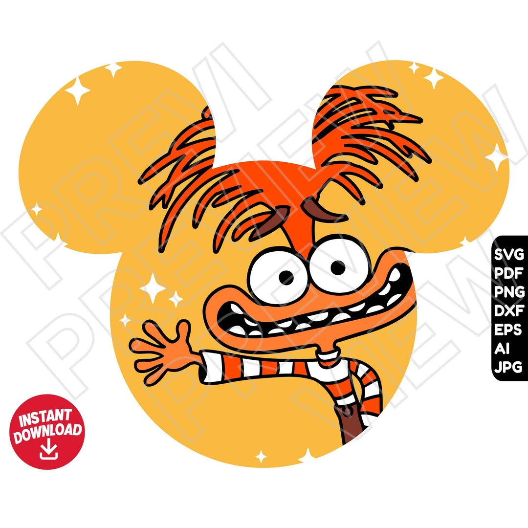Inside Out 2 Anxiety Ears Head SVG Dxf Png Clipart , Cut File Layered ...
