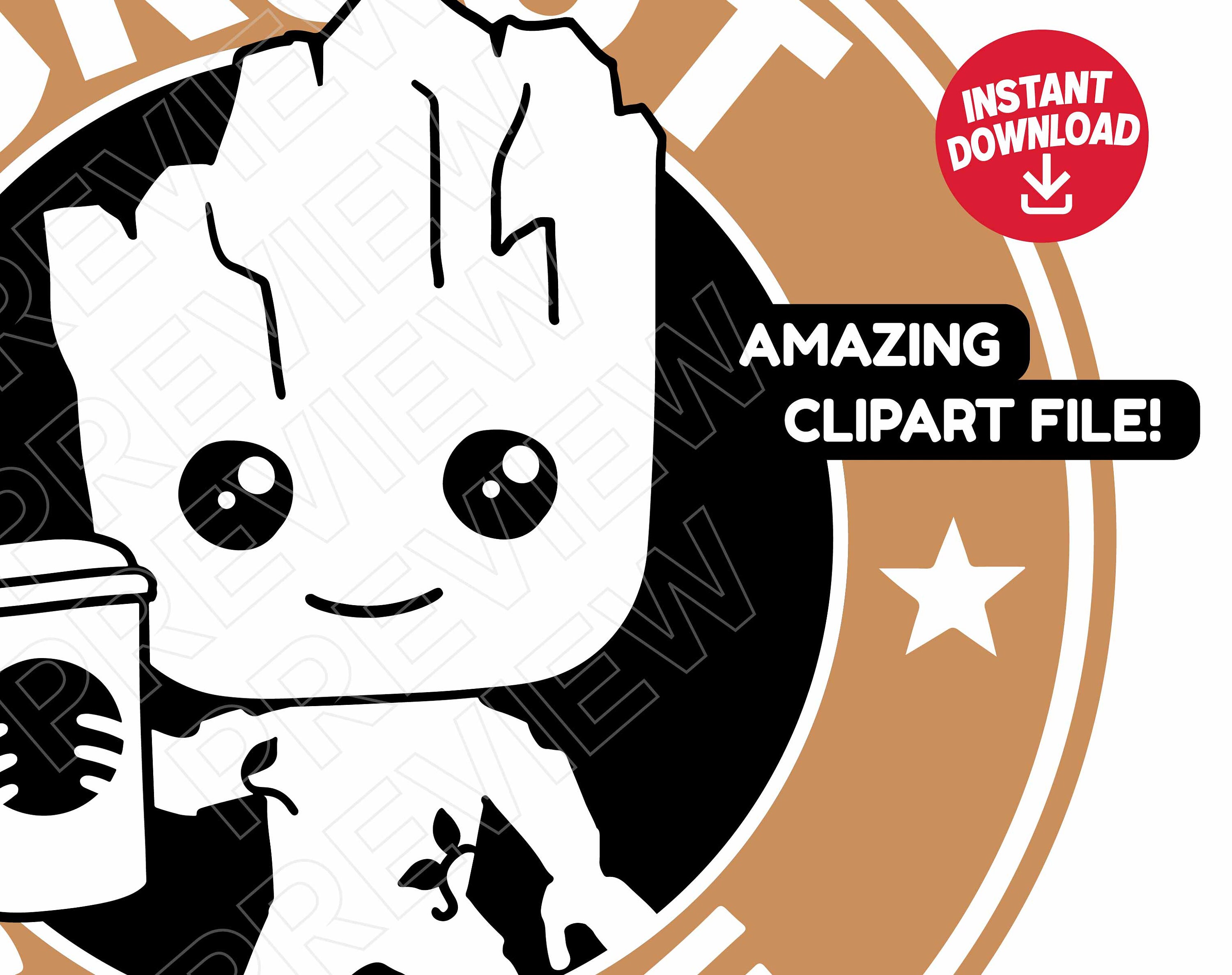Groot Coffee SVG Cute Png Dxf Clipart Cut File Layered by - Etsy Australia
