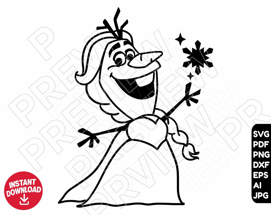 Olaf SVG Frozen Elsa Kleid png dxf clipart Plotterdatei - Etsy.de