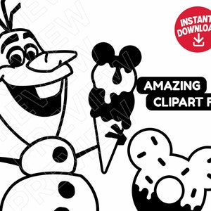 Olaf Frozen Snacks Svg Dxf Png Clipart , Cut File Outline Silhouette - Etsy