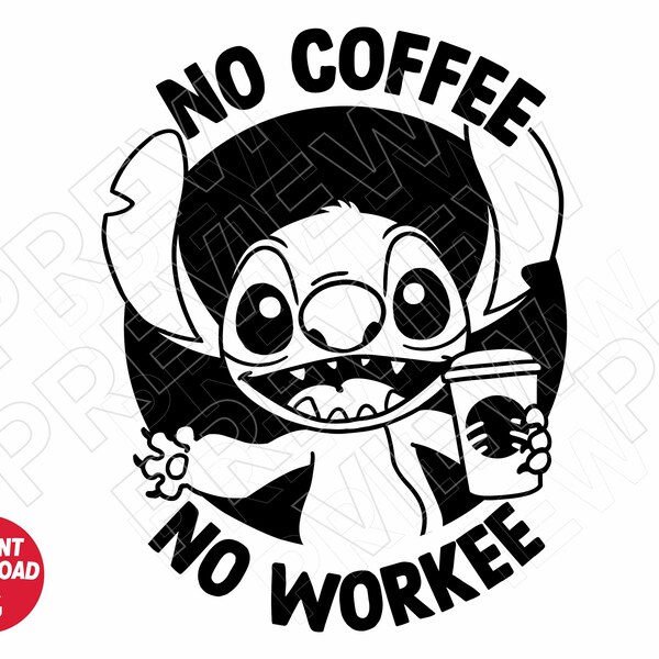 Stitch Coffee Clipart - Etsy