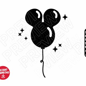 Disneyland Balloon SVG Dxf Png Clipart , Cricut , Cut File Outline ...