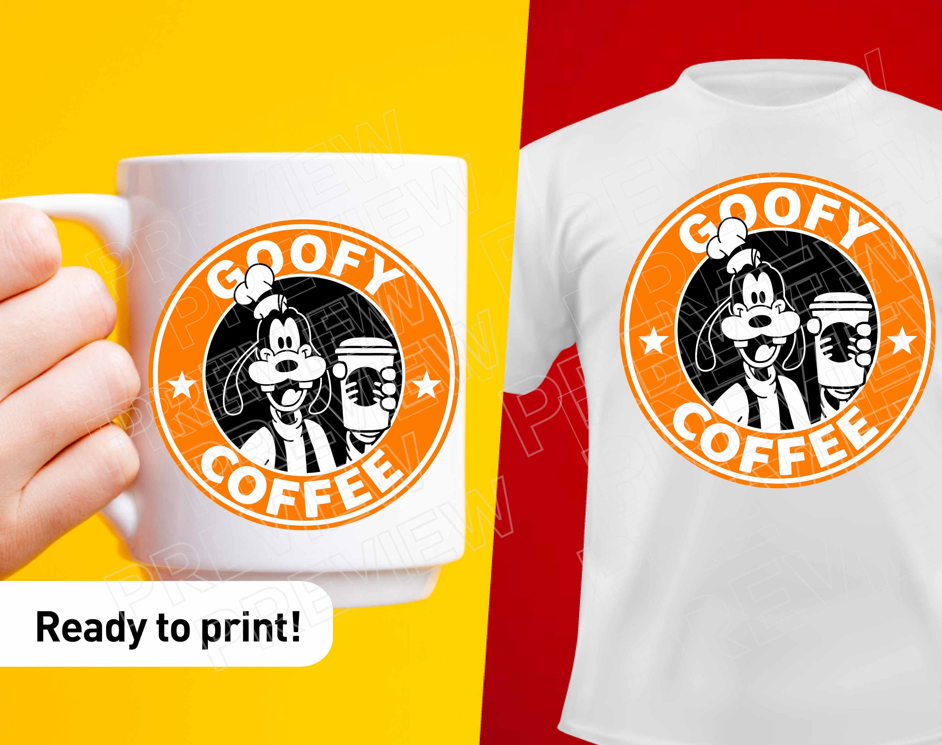 Goofy Coffee SVG Png Clipart Cut File Layered by Color - Etsy Australia