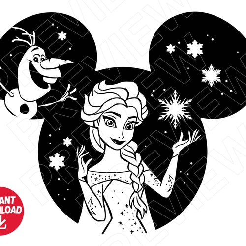 Elsa Frozen SVG Vector Cut File Clipart Disney Svg Frozen 2 | Etsy