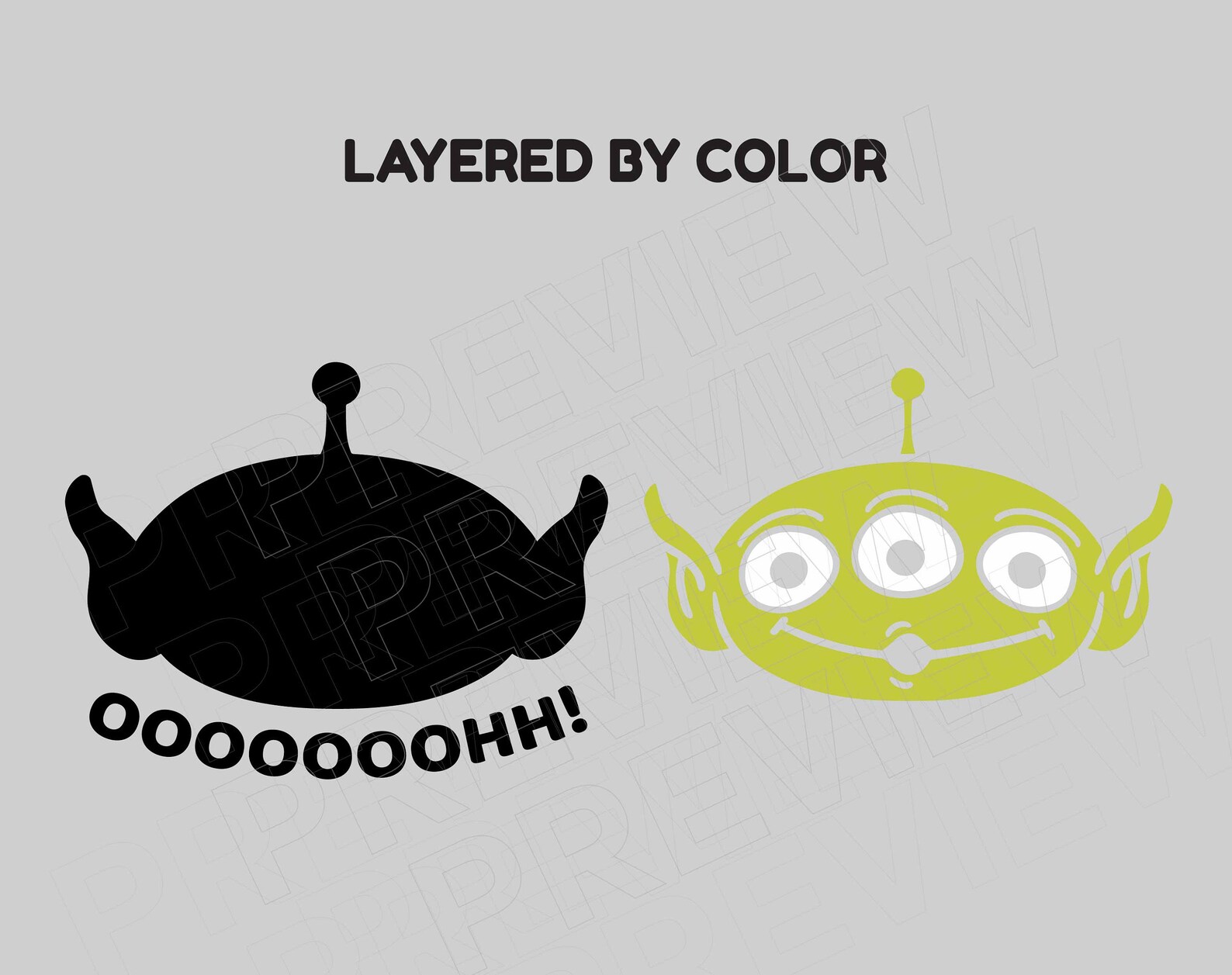 Alien Toy Story SVG png clipart cut file layered by color - Etsy México