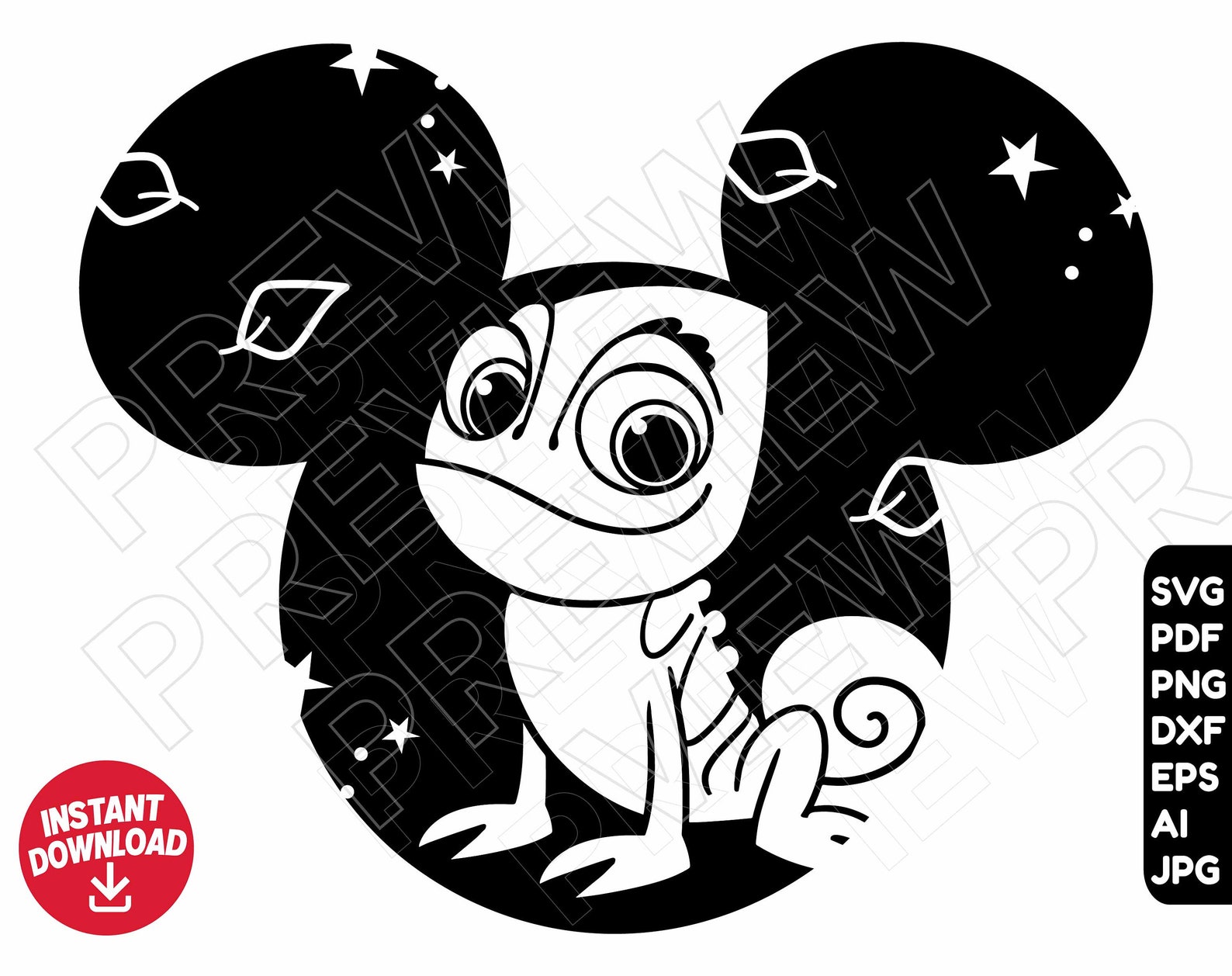 Tangled SVG Pascal Dxf Clipart Png Rapunzel Cut File Outline - Etsy Canada