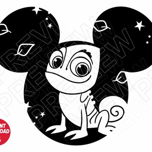 Tangled SVG Pascal Dxf Clipart Png Rapunzel, Cut File Outline ...