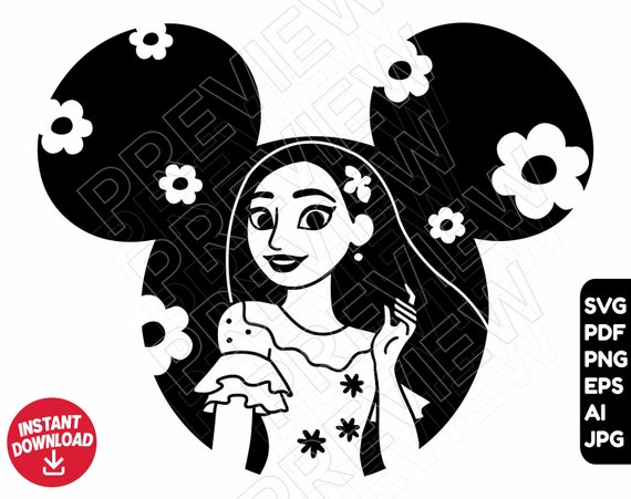 Encanto Isabela SVG Disneyland Ears Flowers Cut File | Etsy Finland