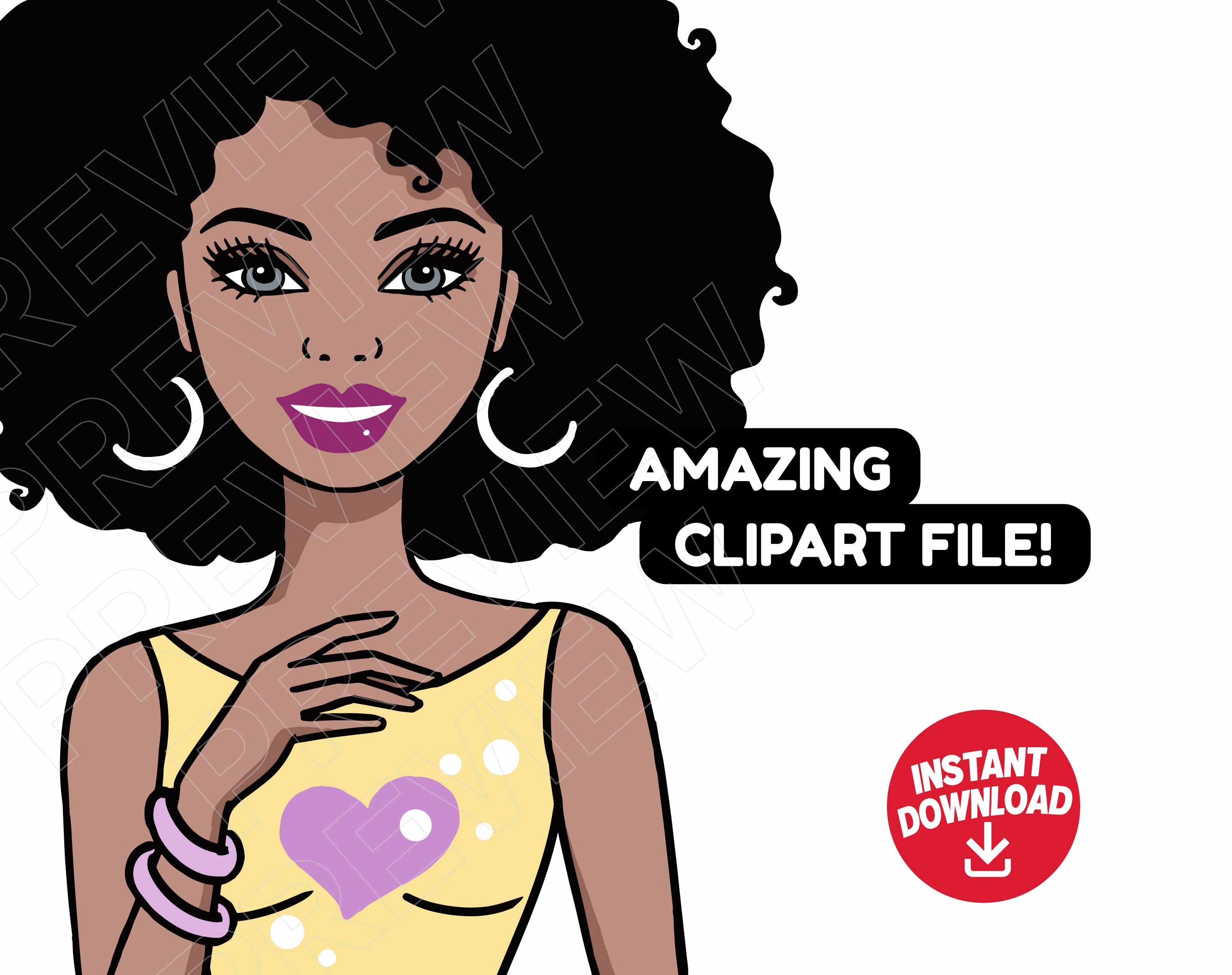 Barbie Afro Svg Png Clipart Barbie Afro Girl Cut File Etsy