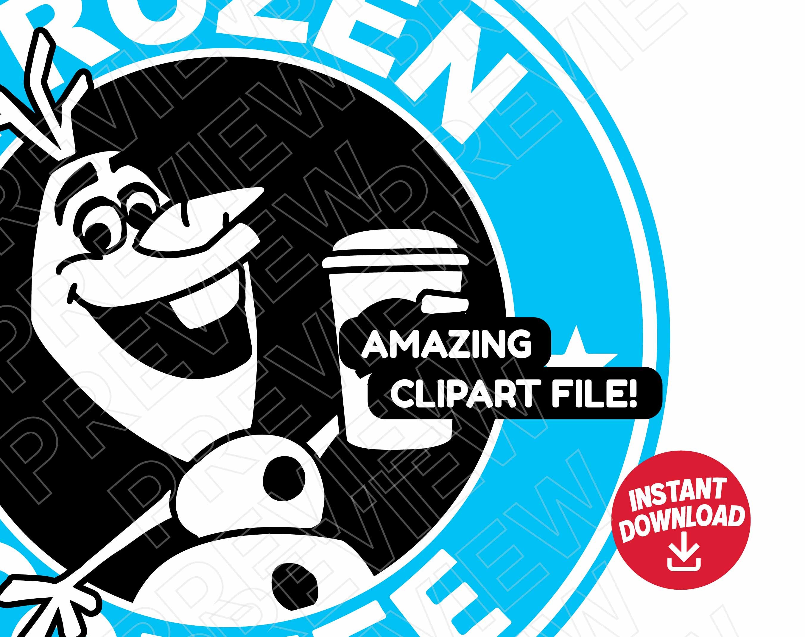 Olaf Coffee SVG Frozen Svg Png Clipart Cut File Layered by - Etsy UK