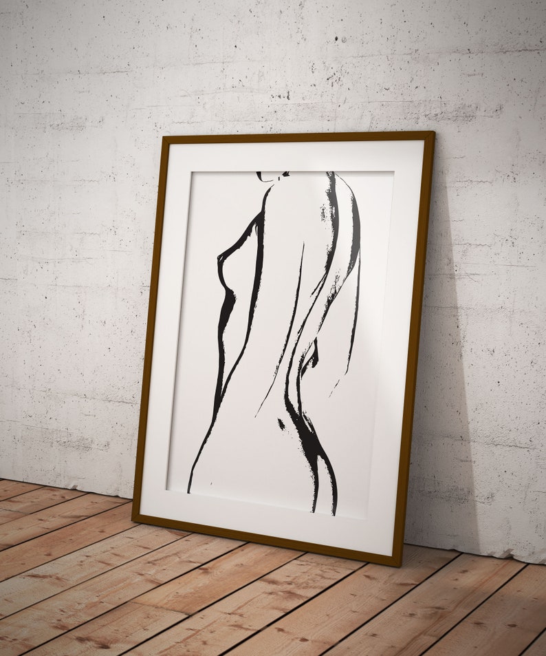 Female Nude Wall Art Minimalist Art Print Abstract Wall Etsy