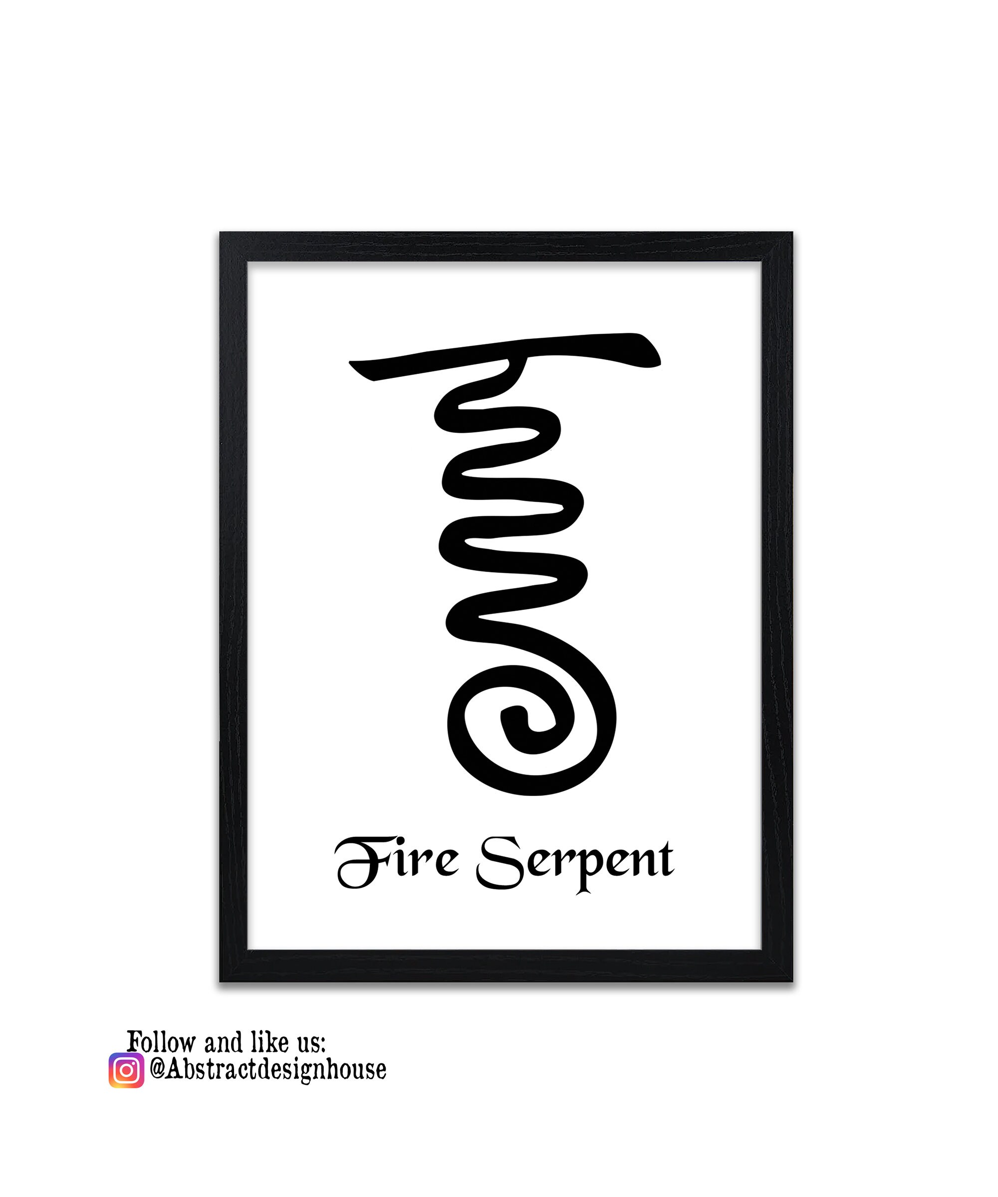 Reiki Prints Fire Serpent Symbol Print Prints for Healing | Etsy