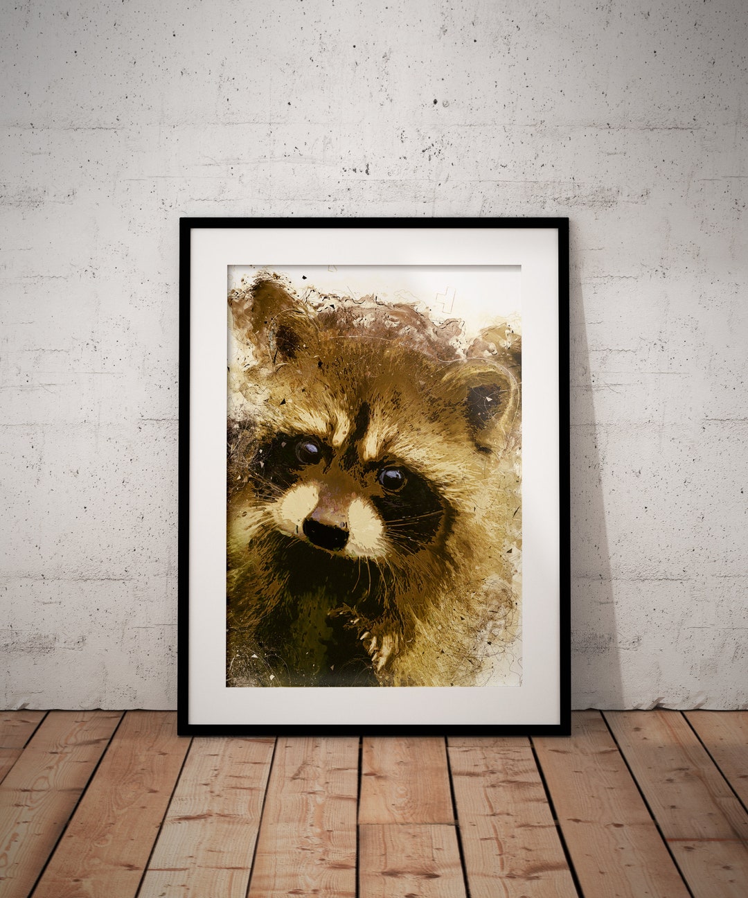 Beautiful Raccoon Abstract Print - Etsy