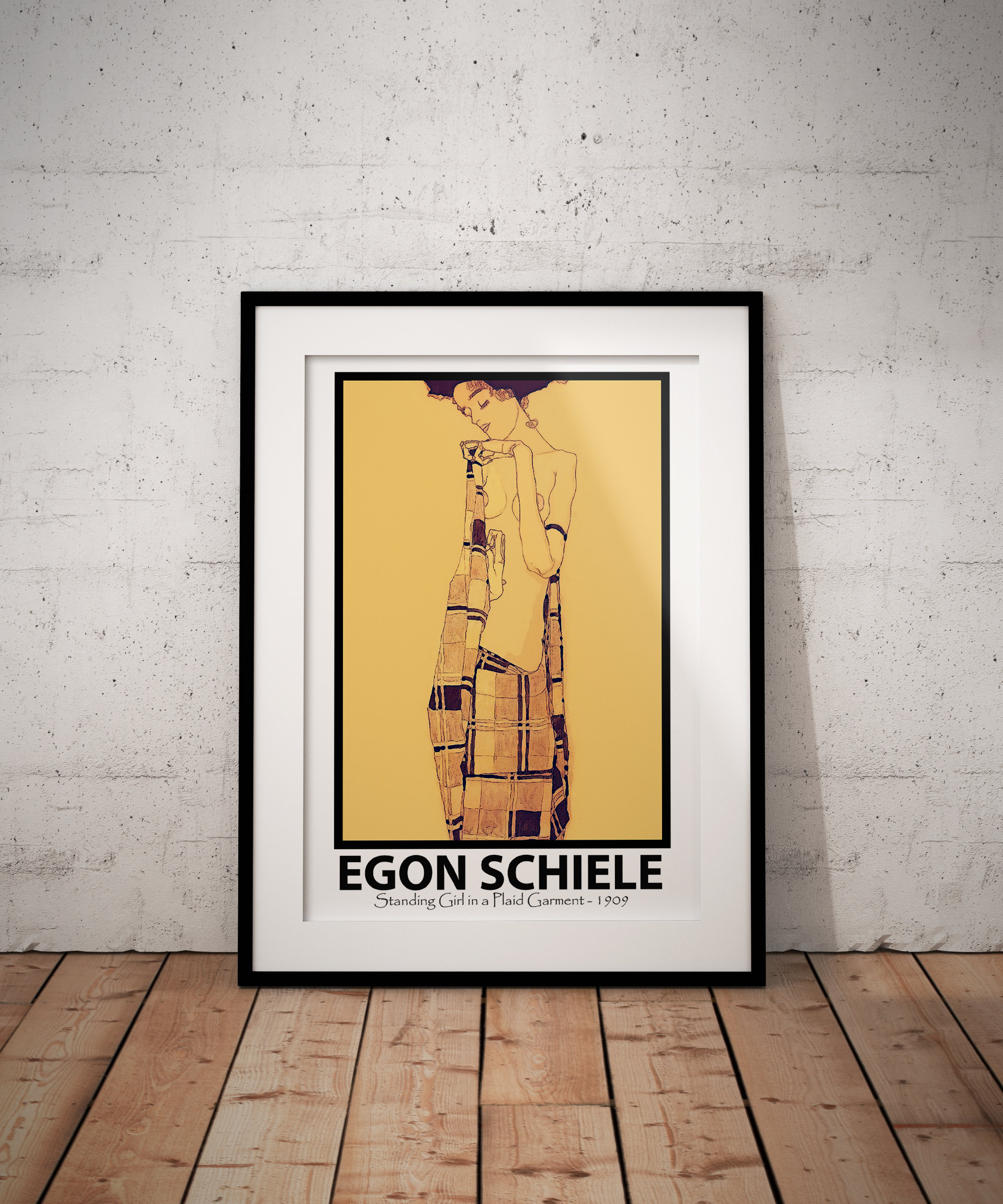Vintage Art Poster Egon Schiele Print Standing Girl in a | Etsy