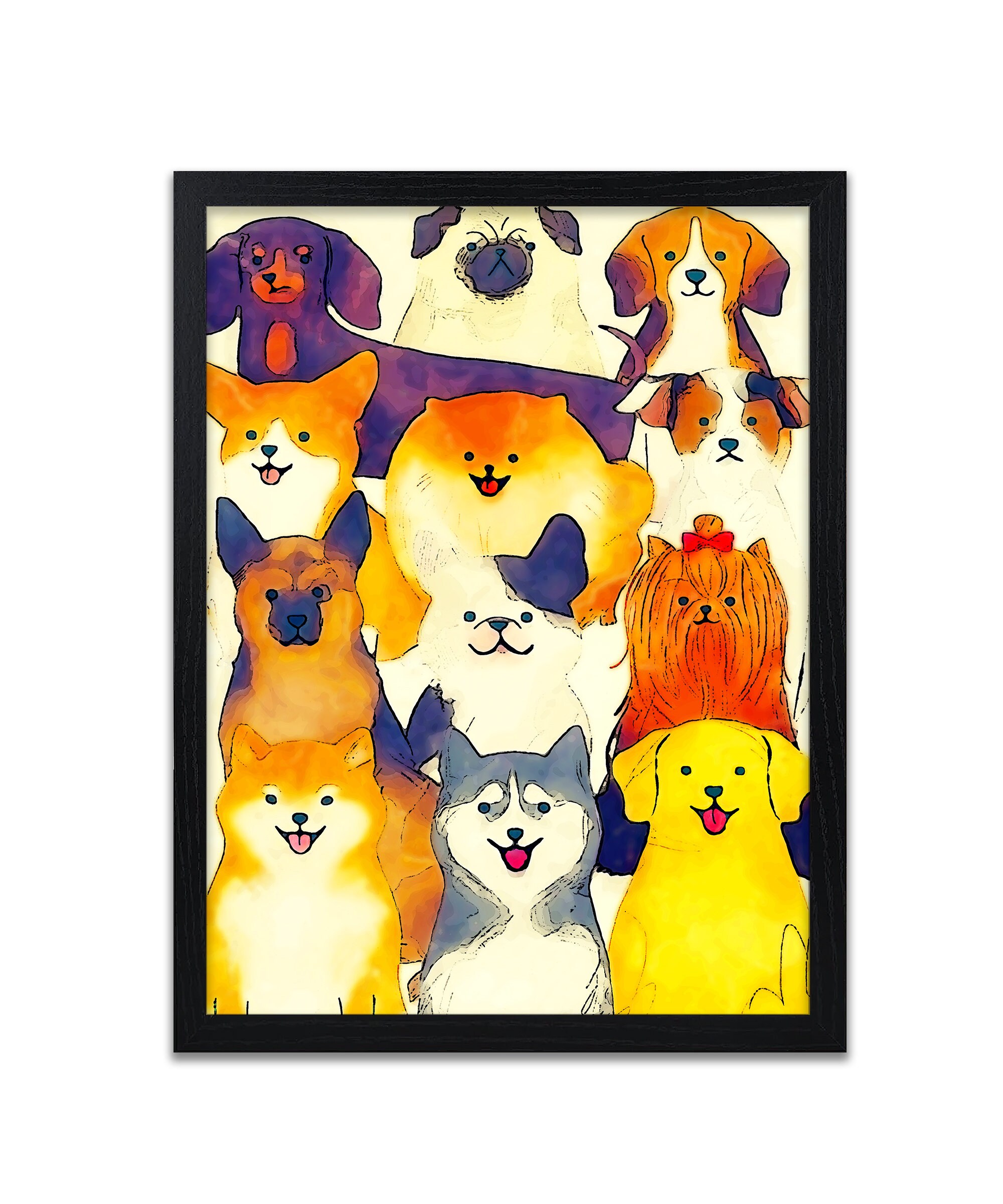 Dog Prints | Japanese Dog Poster | Animal Art | Animal Poster | Vintage ...