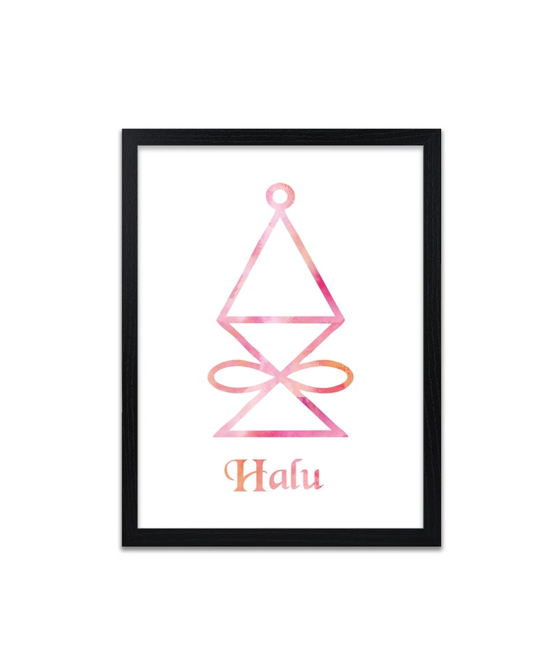 Reiki Prints Halu Symbol Print Prints for Healing | Etsy