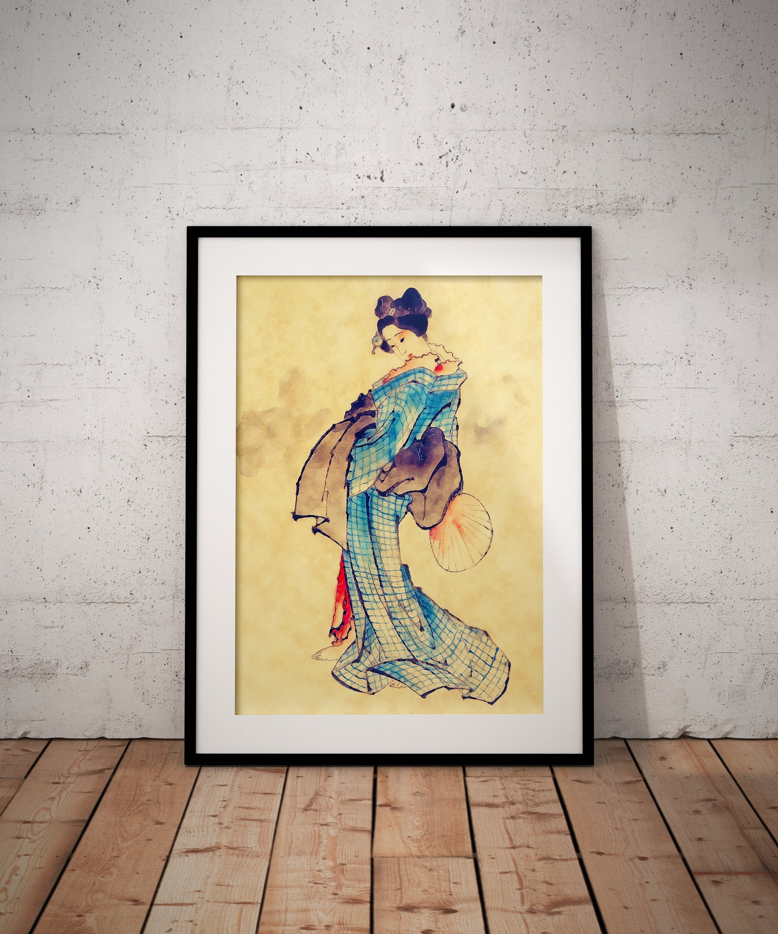 Japanese Geisha Girl Art Print - Etsy