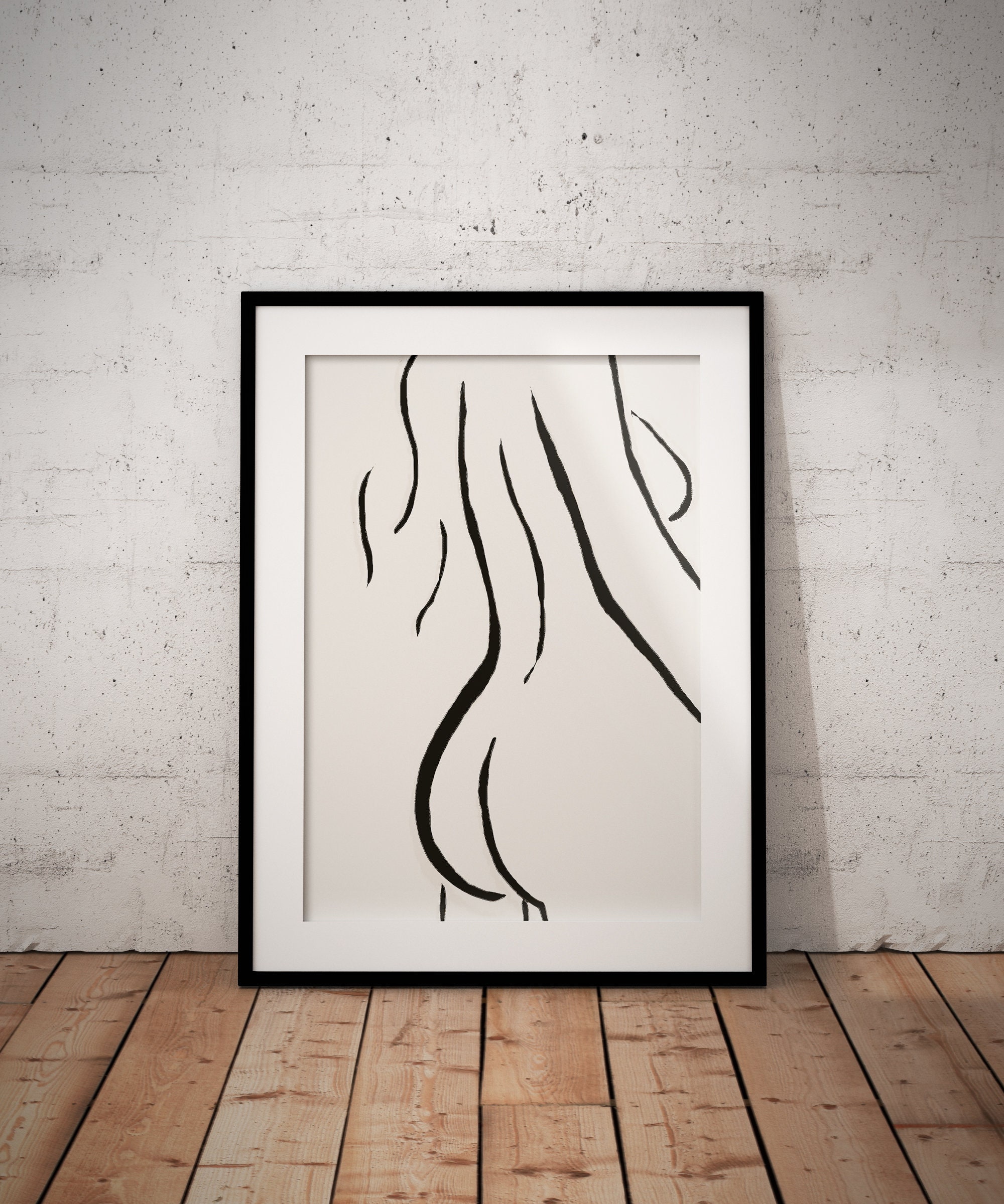 Nude Abstract Line Art Print Etsy