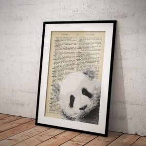 Beautiful Panda Abstract Dictionary Art Print | Etsy