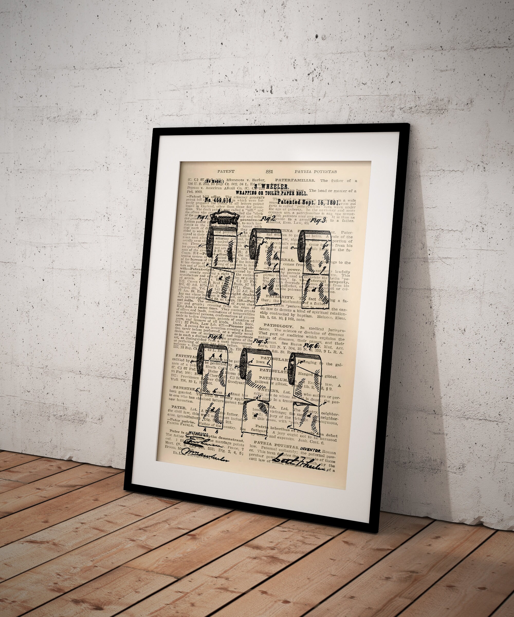 Toilet Roll Patent - Bathroom Patent Print - Dictionary Art Print - Etsy