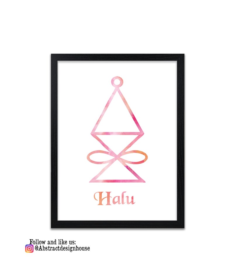 Reiki Prints Halu Symbol Print Prints for Healing | Etsy