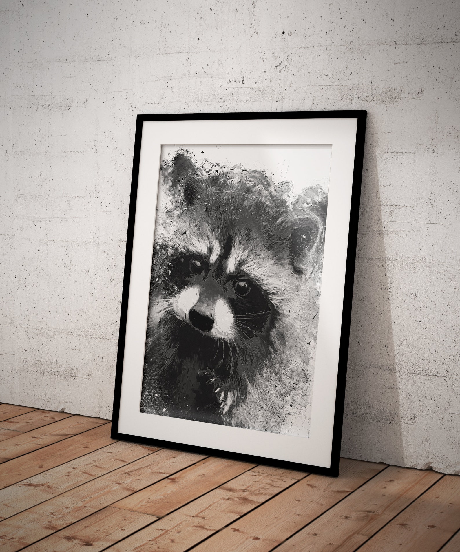 Beautiful Raccoon Abstract Print - Etsy