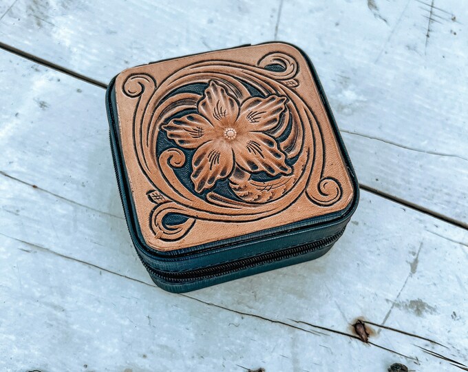 Small Tooled Leather Jewelry Box - Etsy