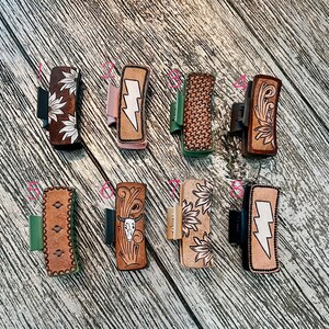 Tooled Leather Large Claw Hair Clips - Etsy