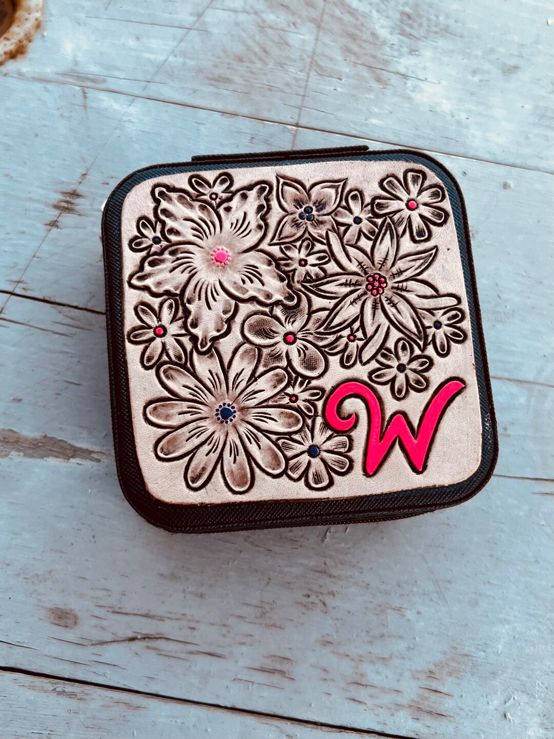 Custom Initial and Floral Jewelry Box - Etsy