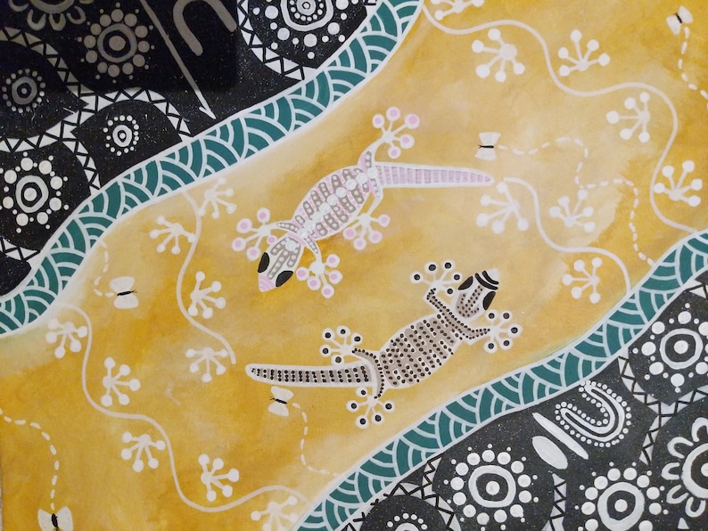 Australian Aboriginal Painting - Gecko Dreaming - Etsy